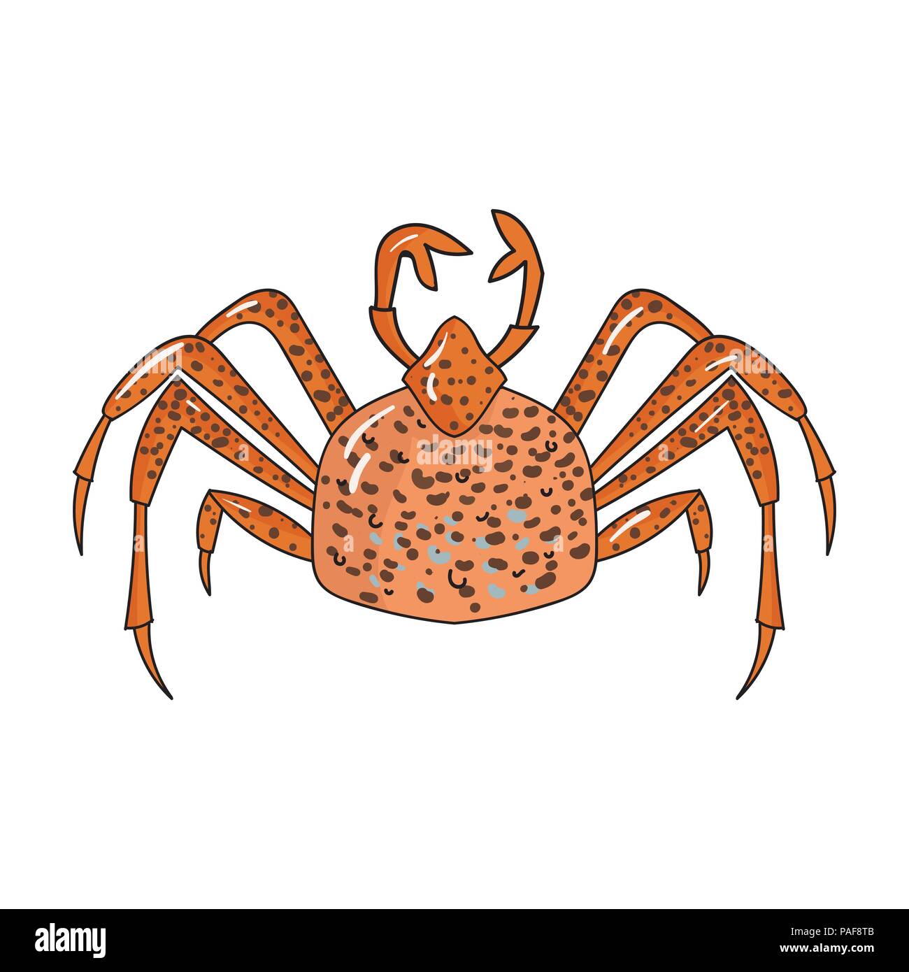 King crab icon in cartoon design isolated on white background. Sea ...