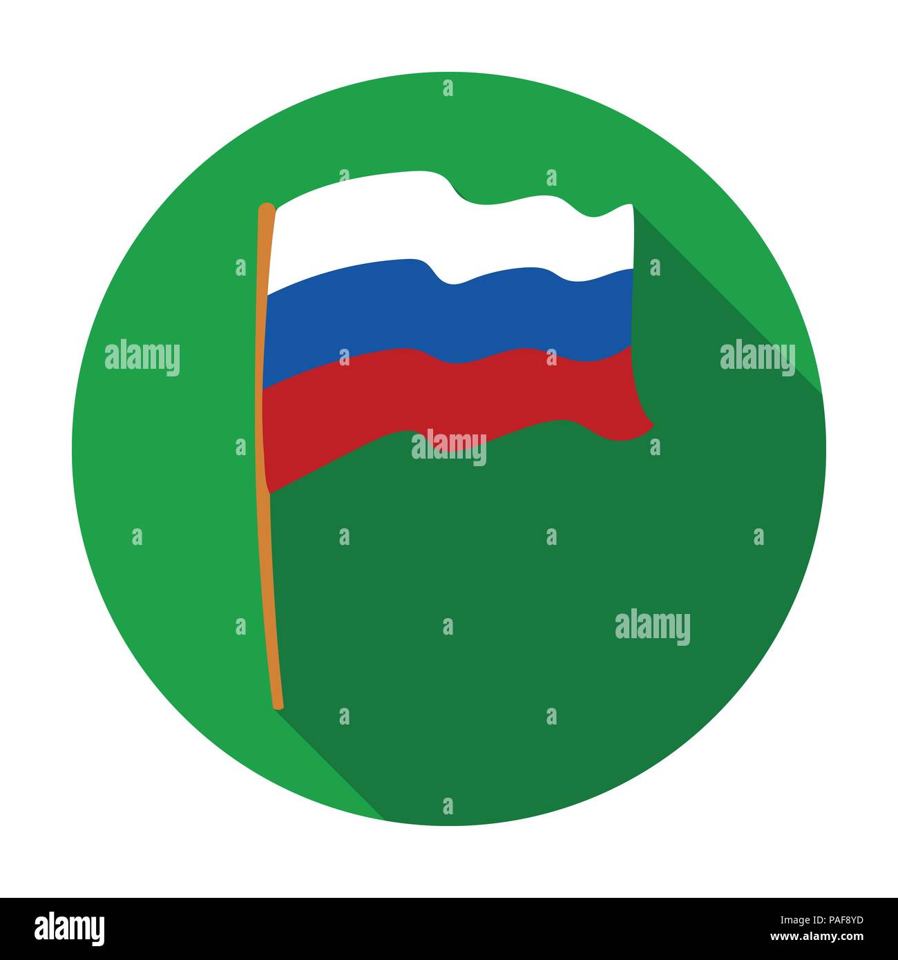 Russian flag icon in flat design isolated on white background. Russian country symbol stock ...
