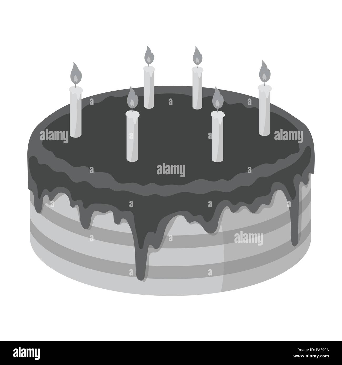 Chocolate cake icon in monochrome design isolated on white background ...