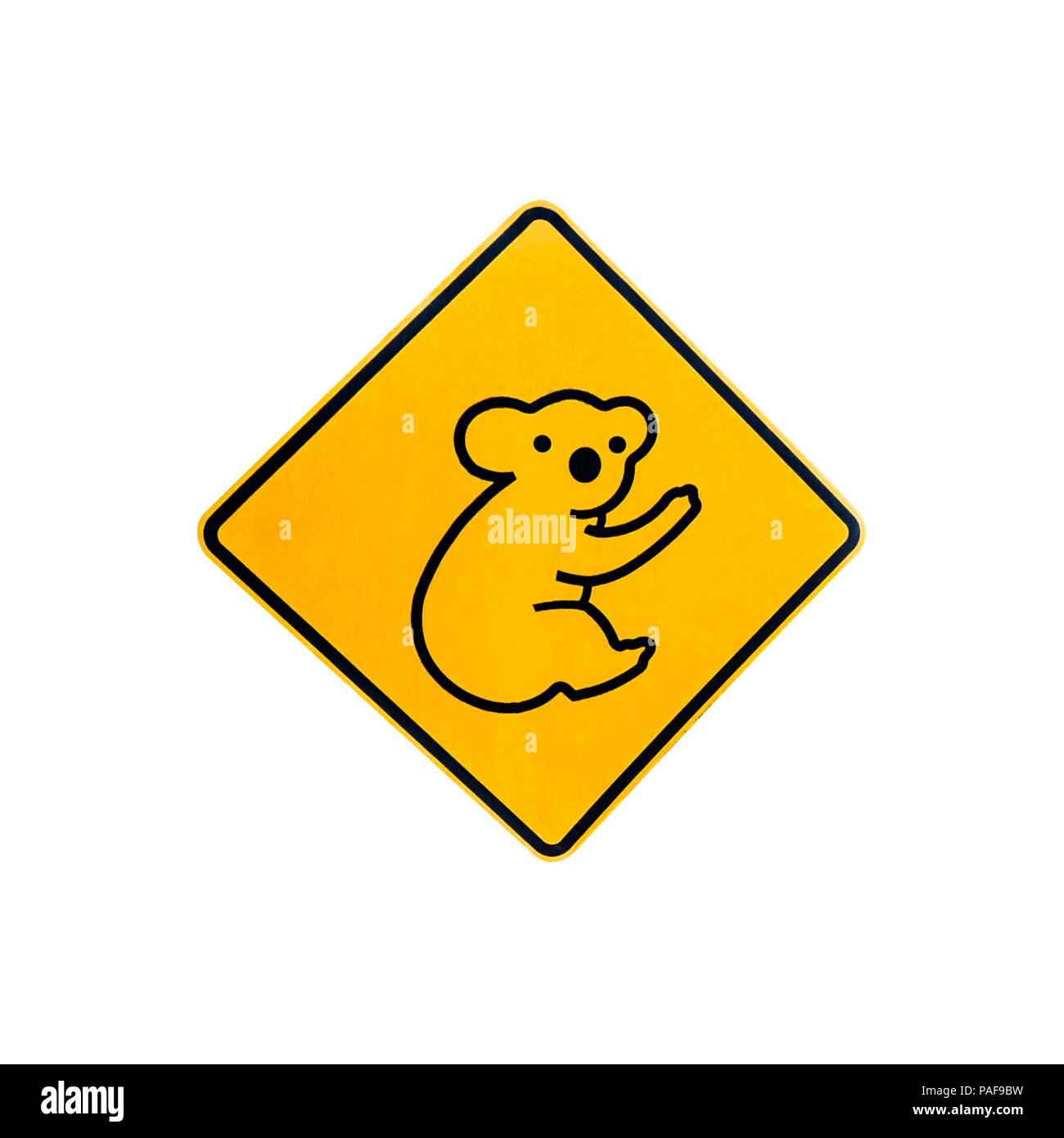 Australian wildlife warning road sign for koalas on the road and ...