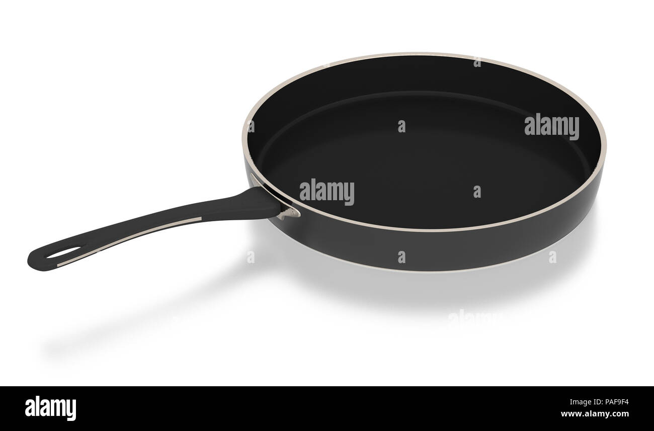 Frying pan isolated on white background. Include clipping path. Side ...