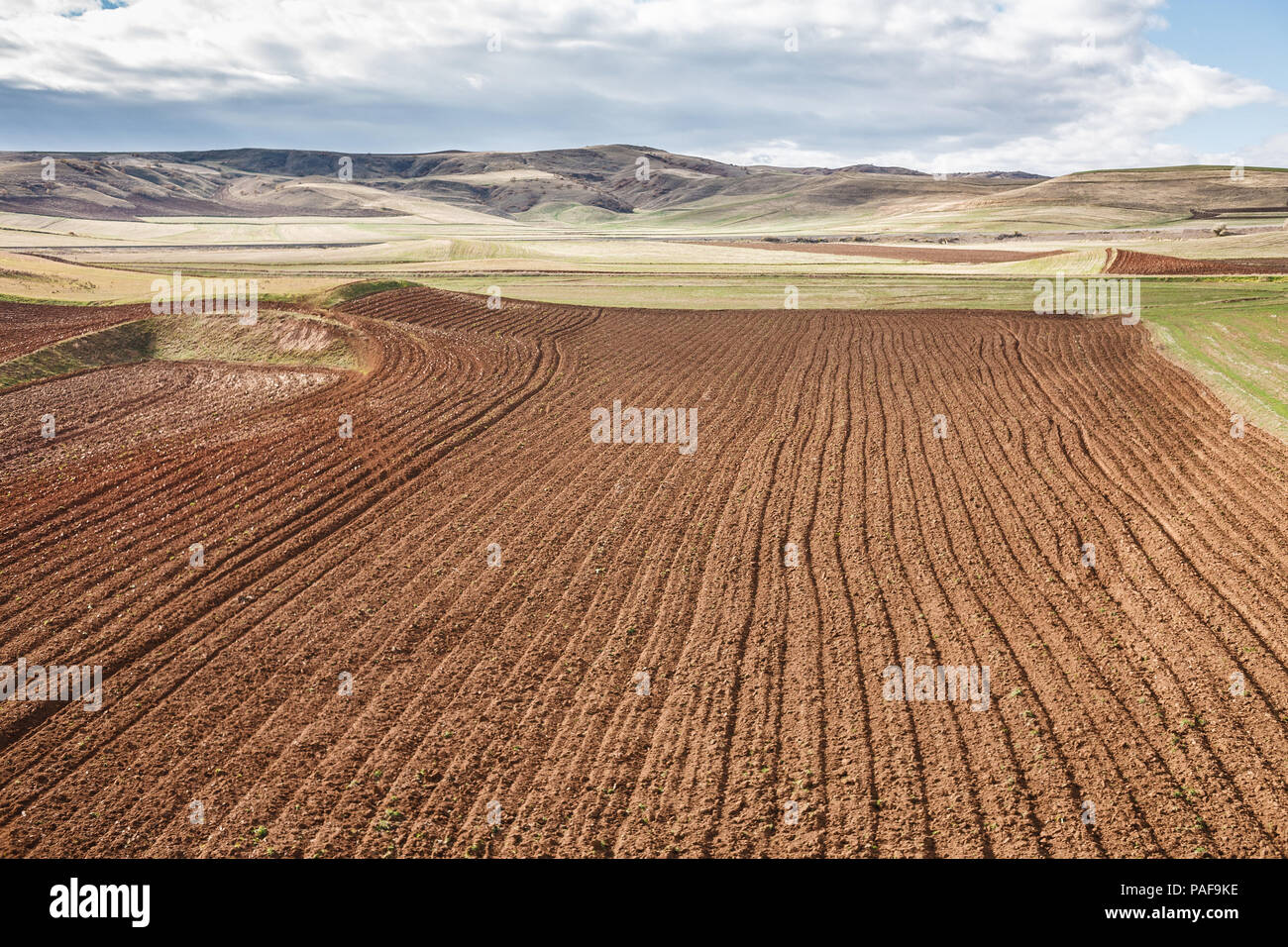 Autumn plowed field landscape in rurral areas of Turkey Stock Photo - Alamy