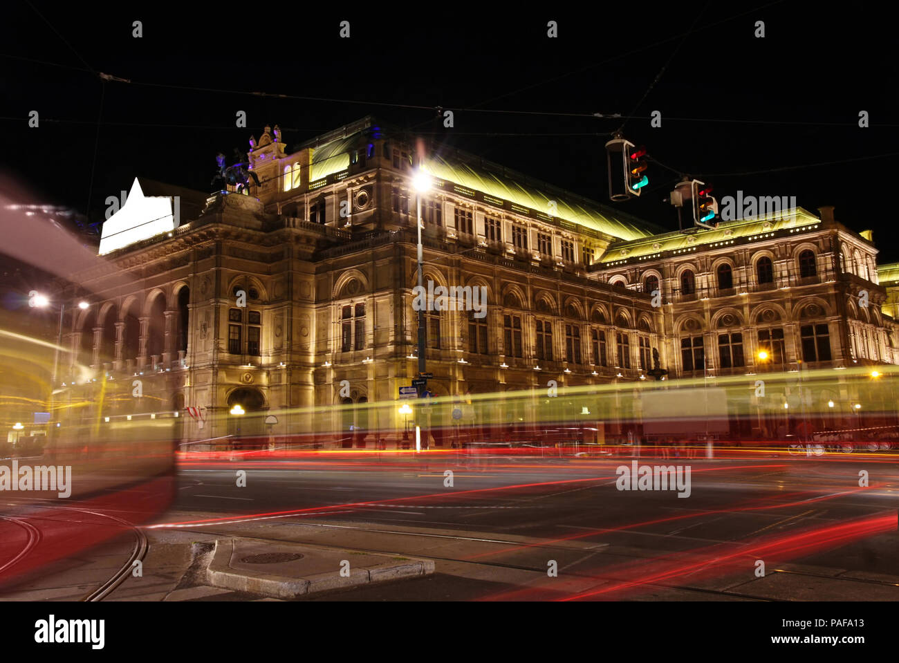 The Vienna Opera house at night in Vienna, Austria Stock Photo - Alamy