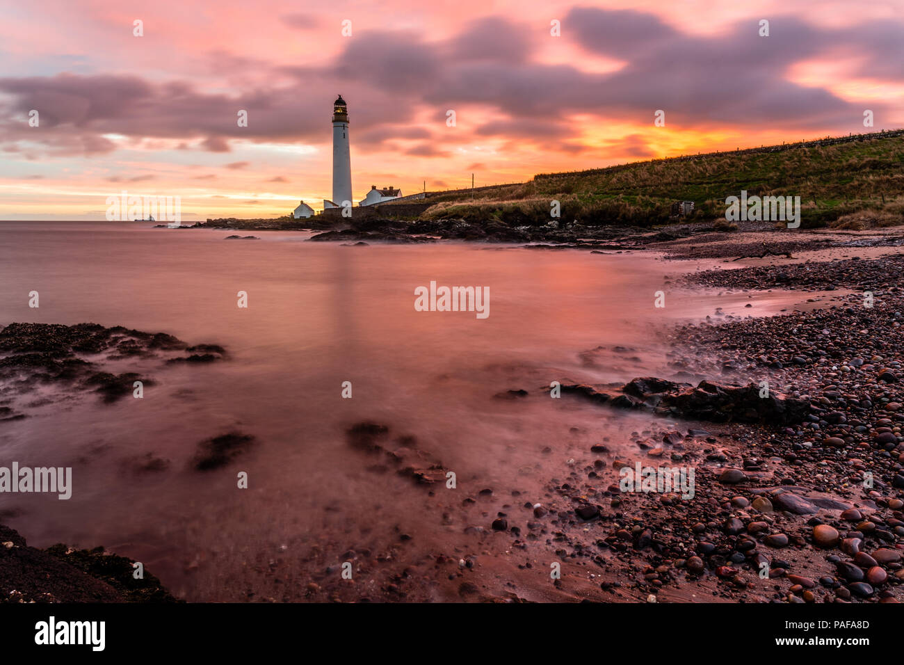 Scurdie Ness Lighthouse - sunrise image Stock Photo - Alamy