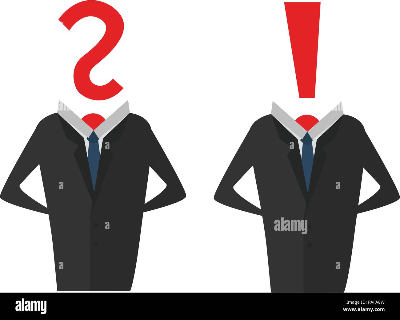 Vector Illustration. Exclamation and Question mark with Bussiness Suits ...