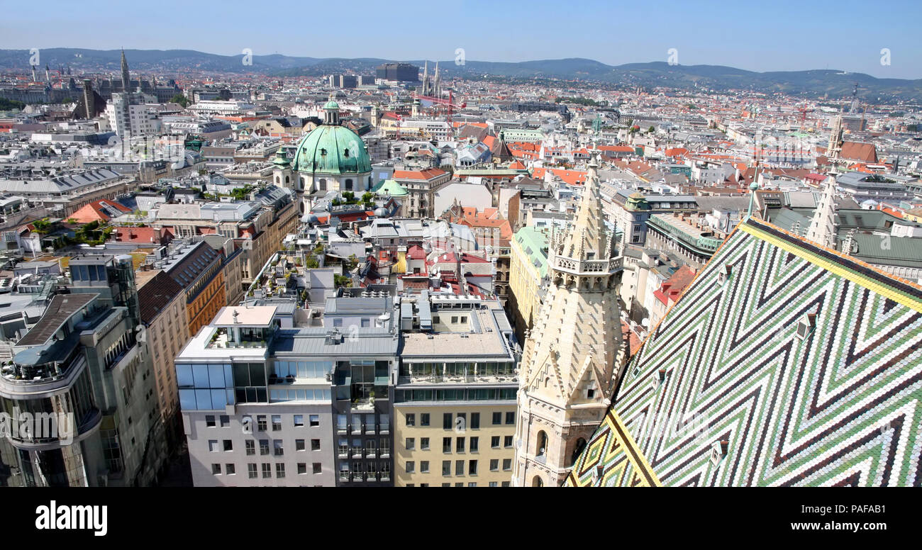 Panorama of Vienna, aerial view from Stephansdom cathedral, Vienna ...