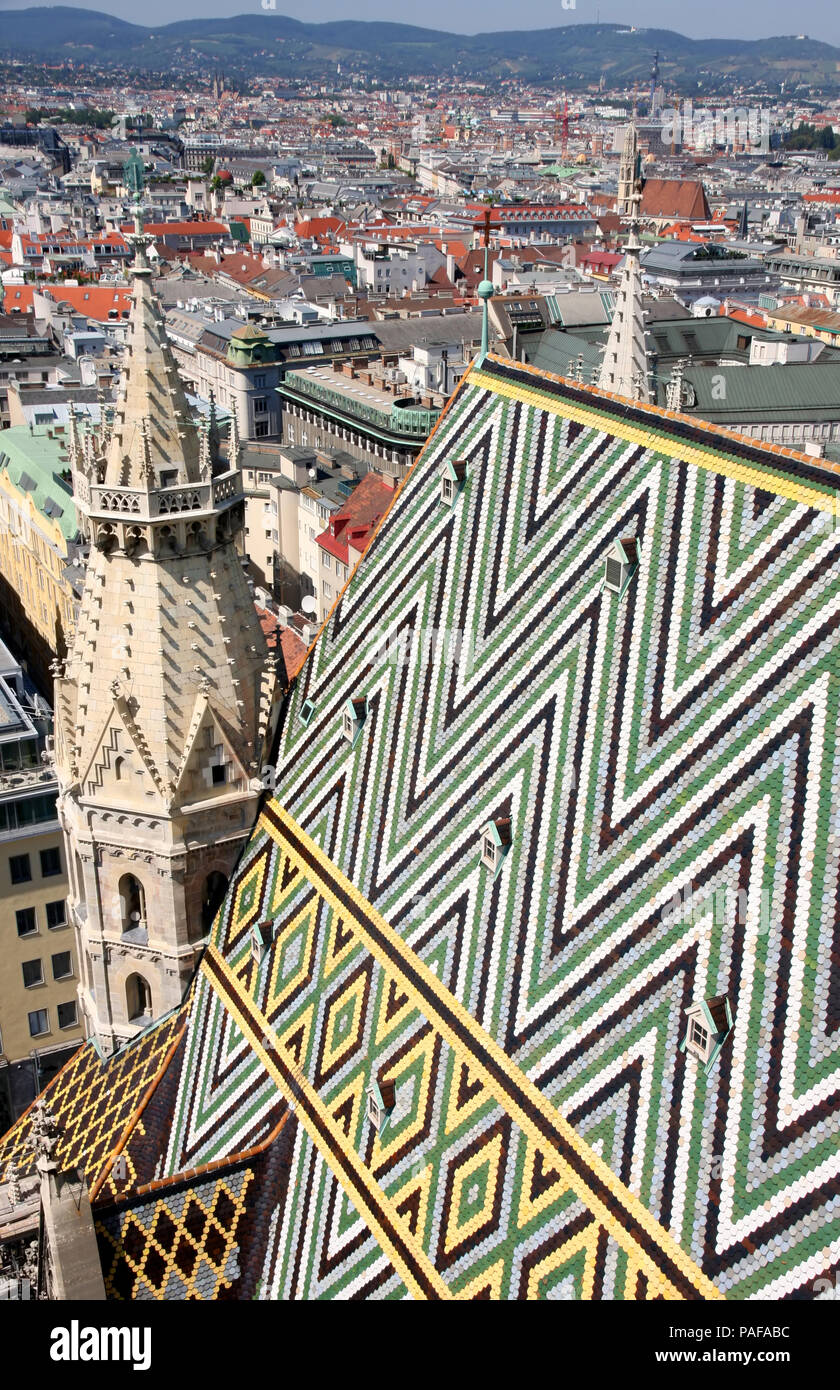 Panorama of Vienna, aerial view from Stephansdom cathedral, Vienna ...