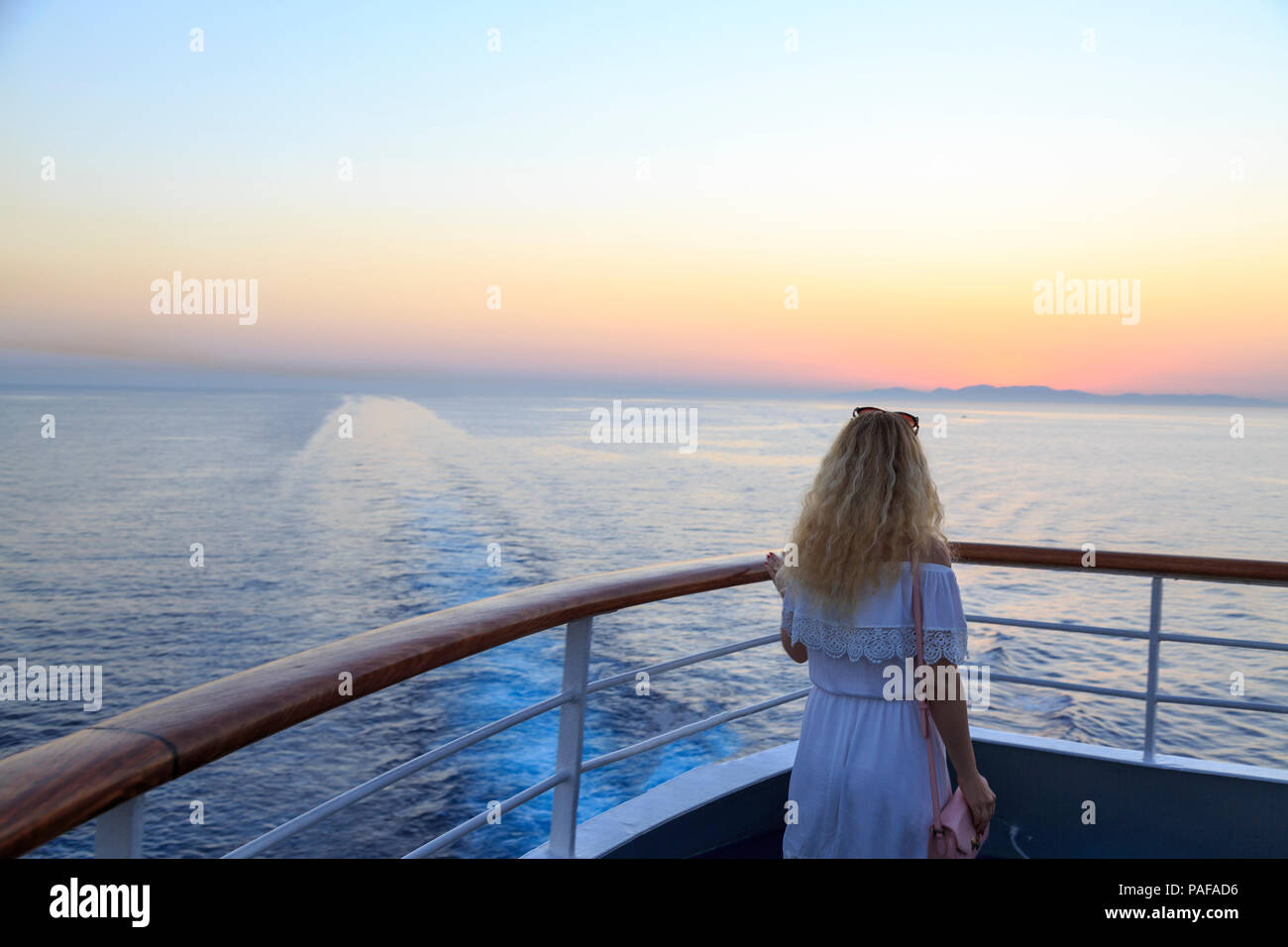 Female watching ship sailing hi-res stock photography and images - Alamy