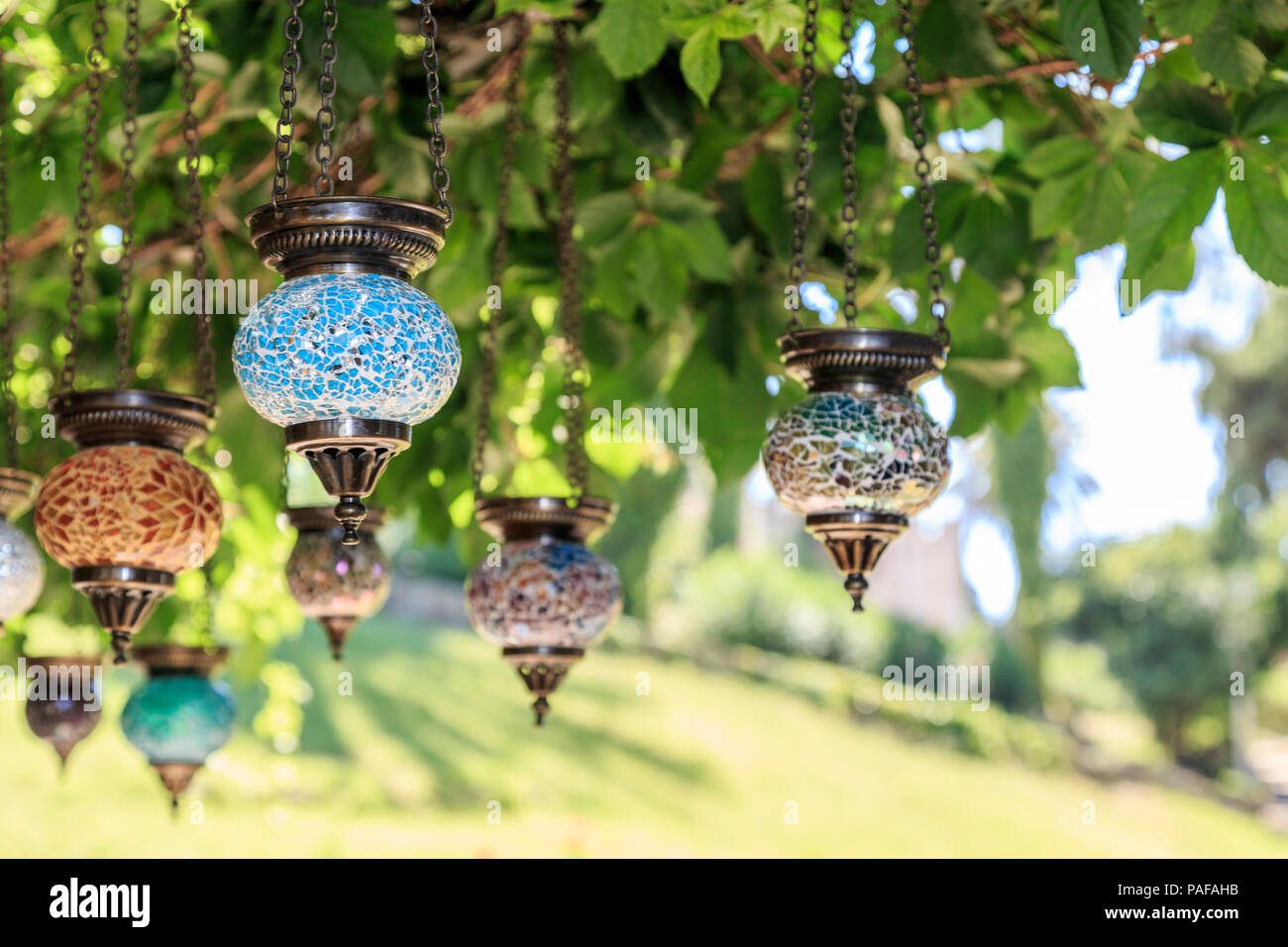 Hanging greek lamps hi-res stock photography and images - Alamy