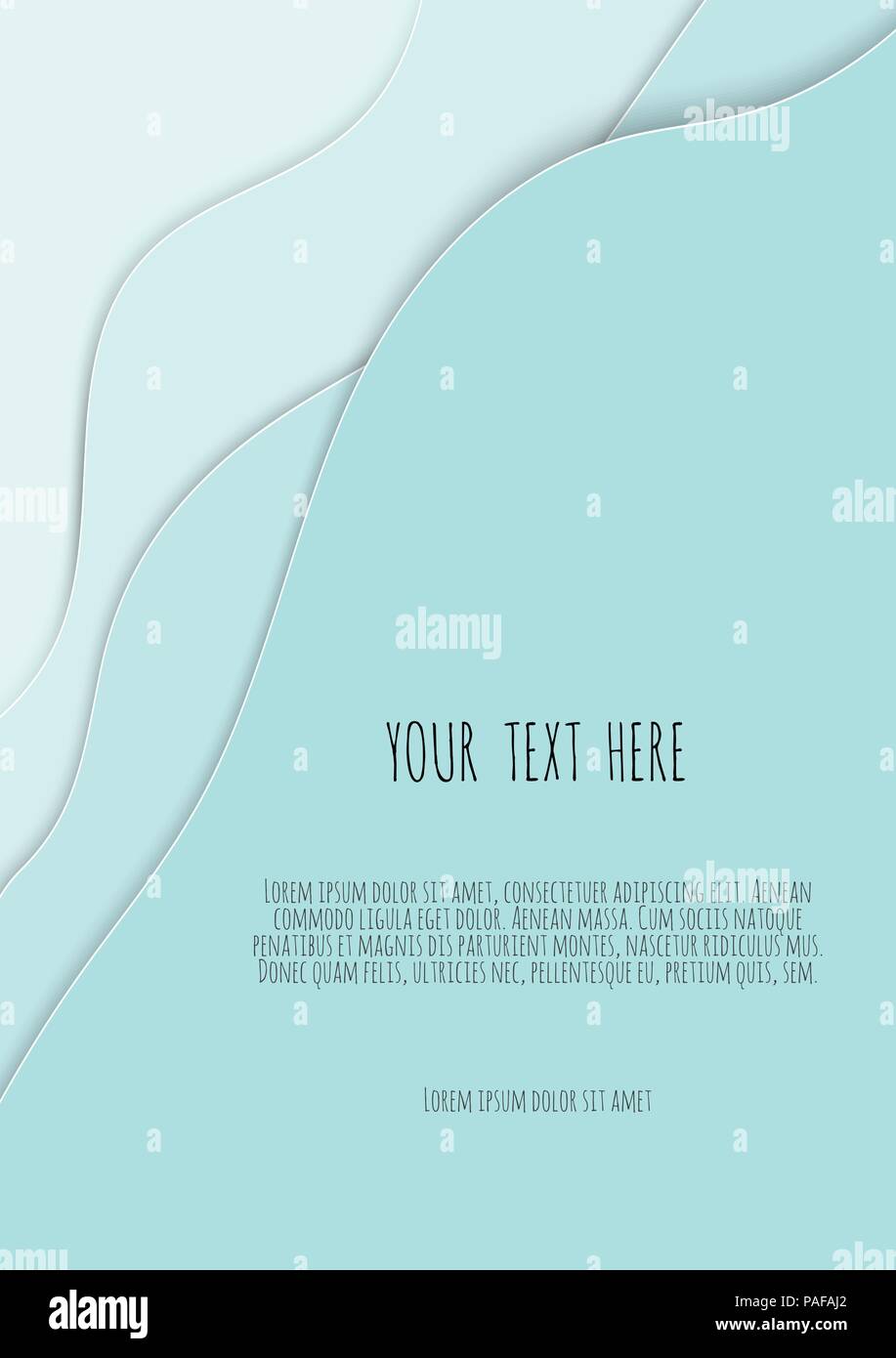 3D blue papercut layers vector background design. Paper cut style ...