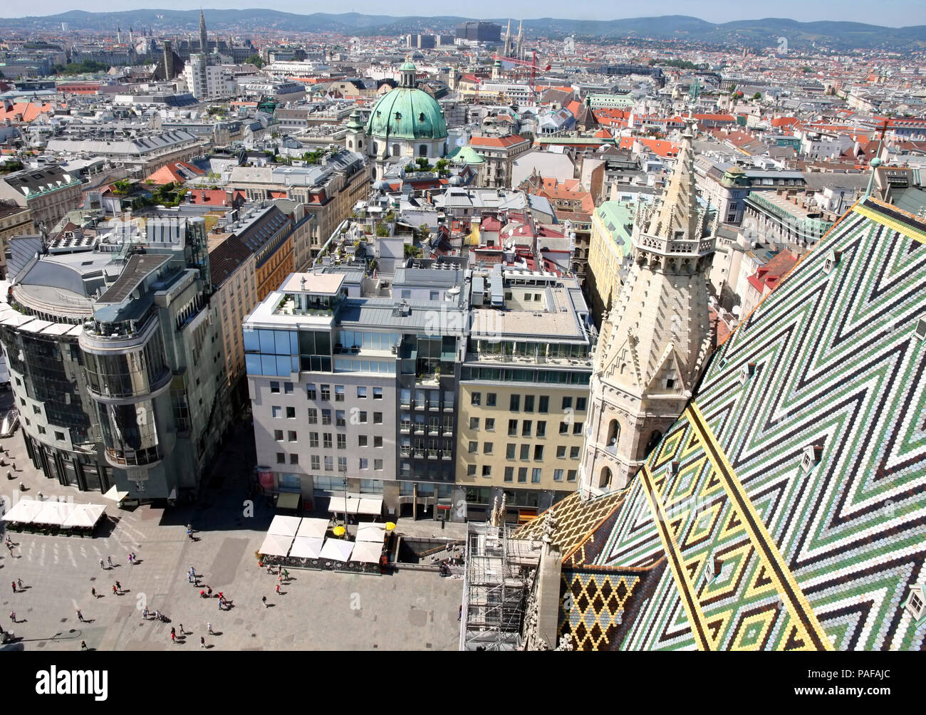 Panorama of Vienna, aerial view from Stephansdom cathedral, Vienna ...