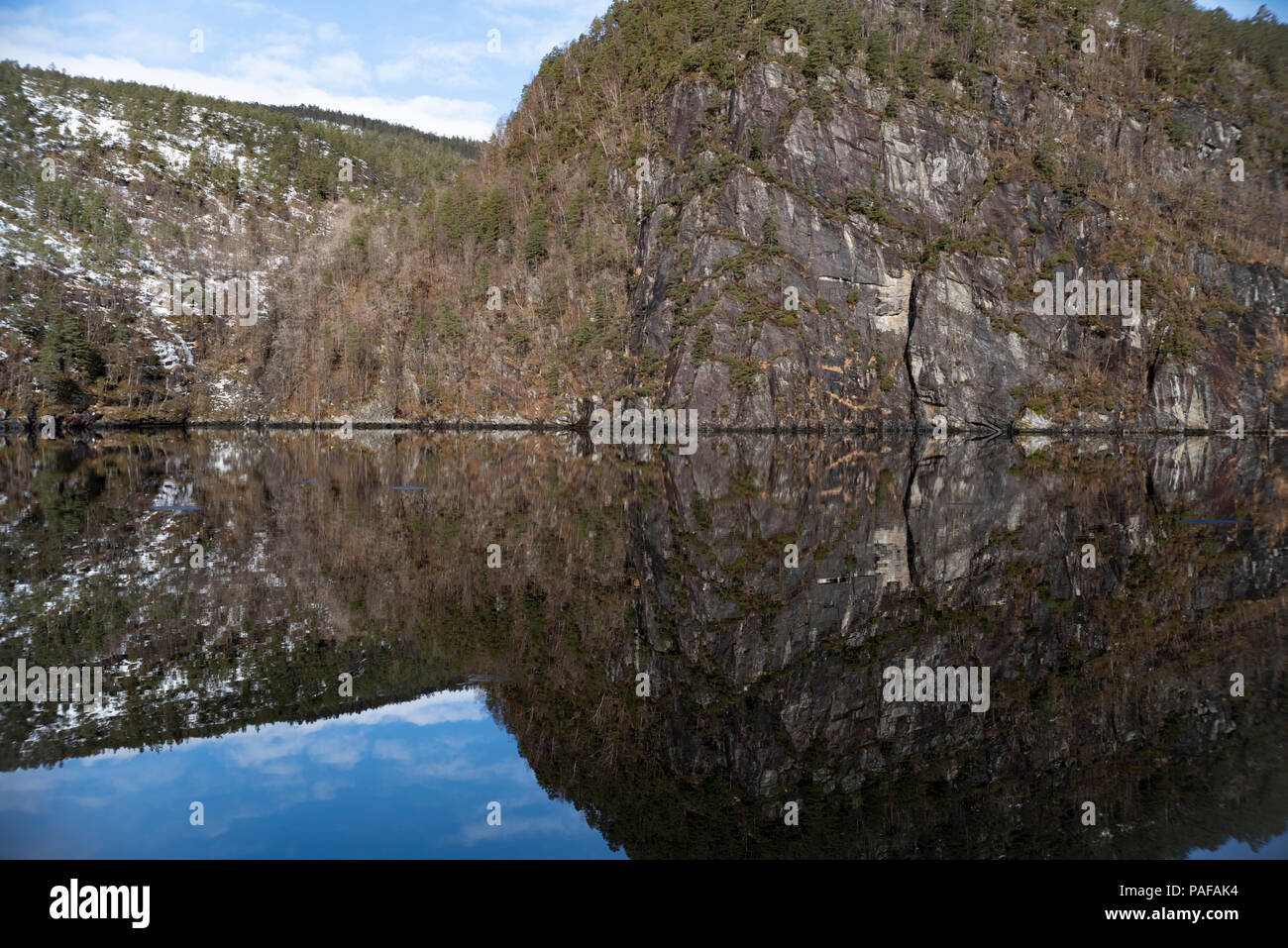 Norwegian Fjord reflection 2 Stock Photo - Alamy