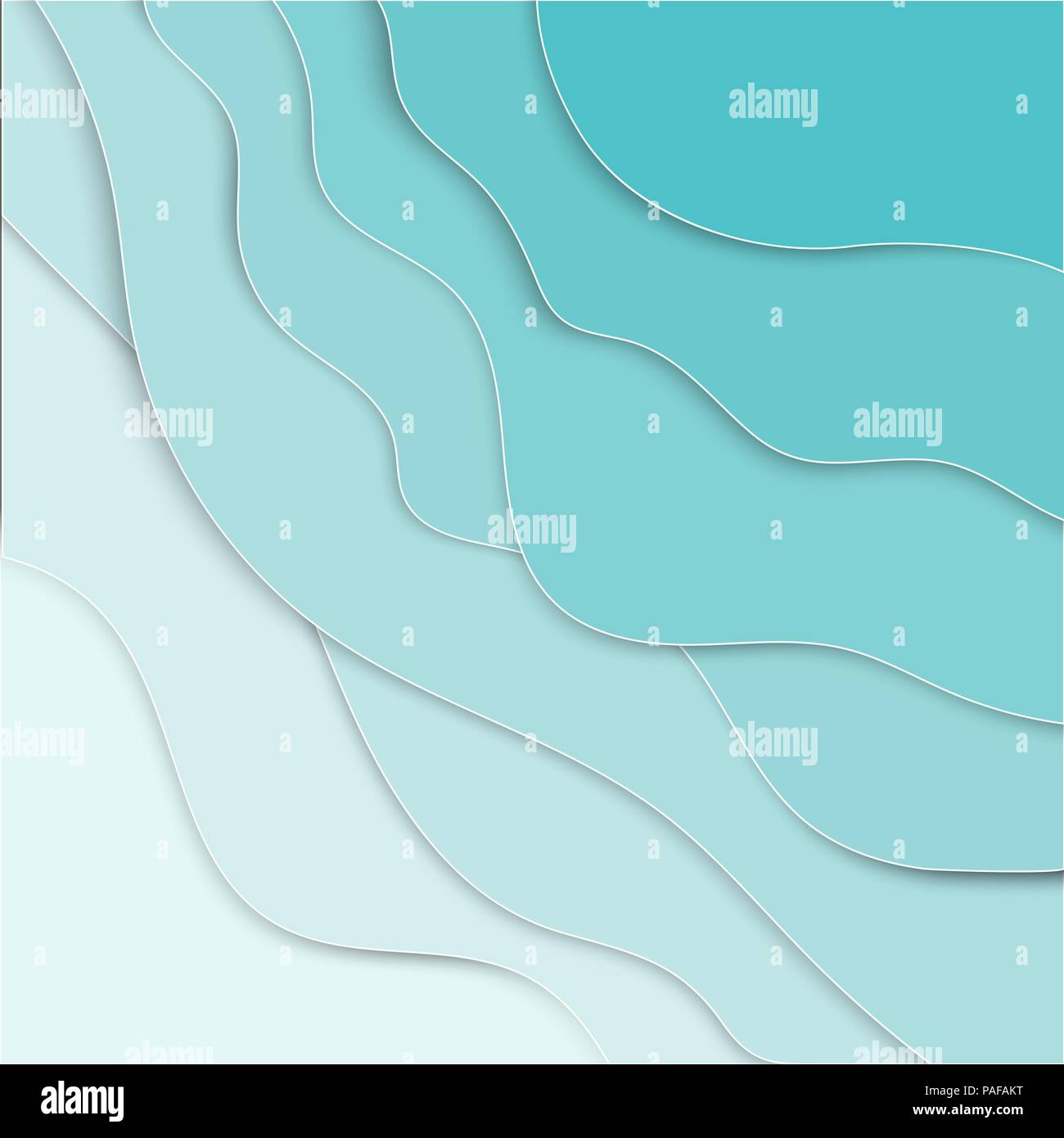 3D blue papercut layers vector background design. Paper cut style ...