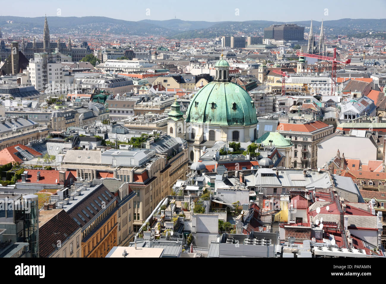 Panorama of Vienna, aerial view from Stephansdom cathedral, Vienna ...