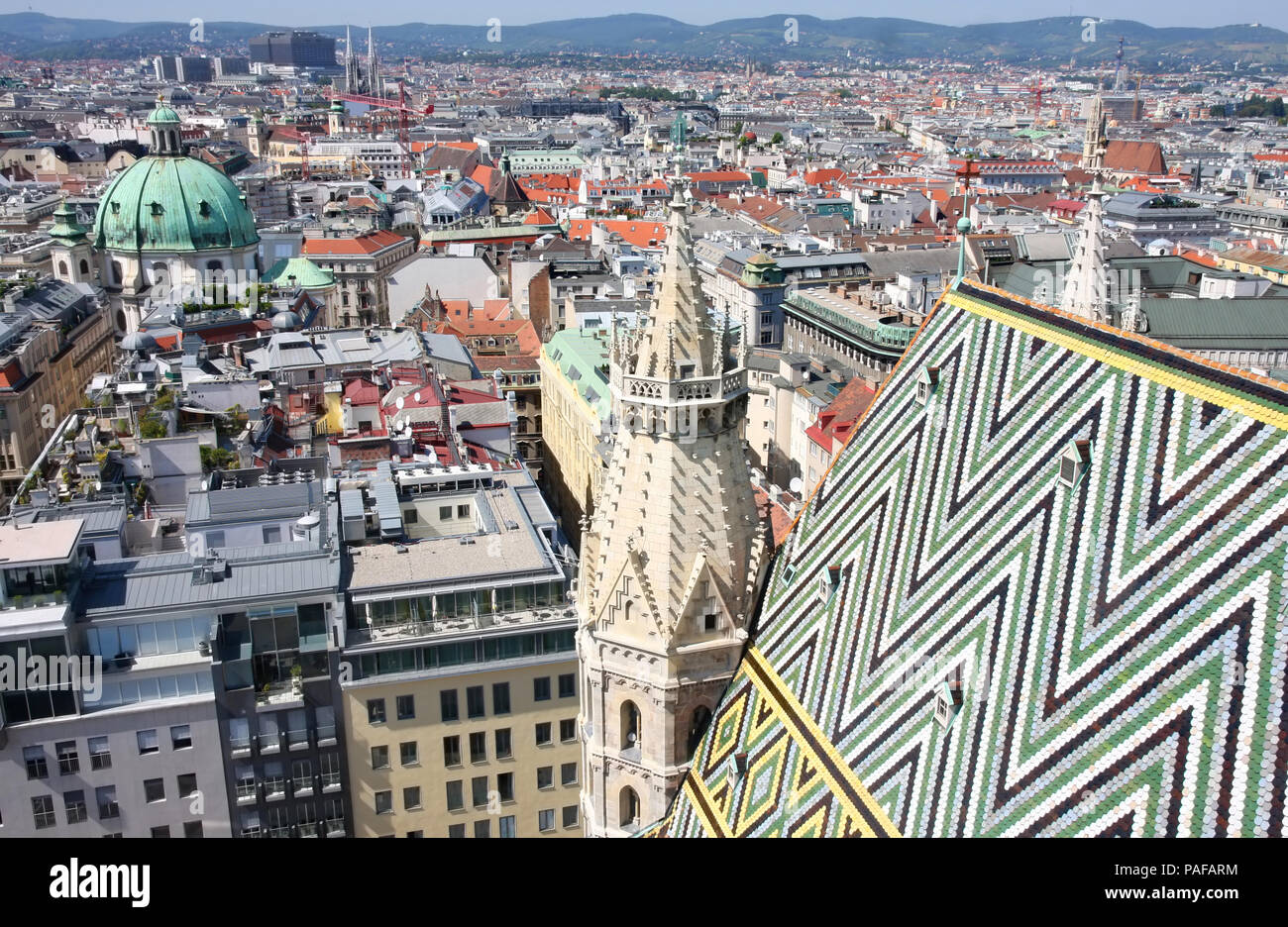 Panorama of Vienna, aerial view from Stephansdom cathedral, Vienna ...