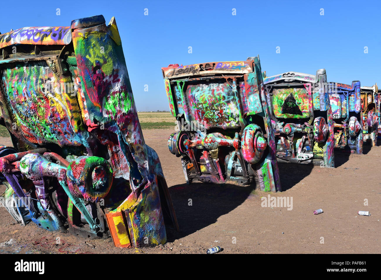 Cadillac Ranch art installation in Amarillo Texas Stock Photo - Alamy