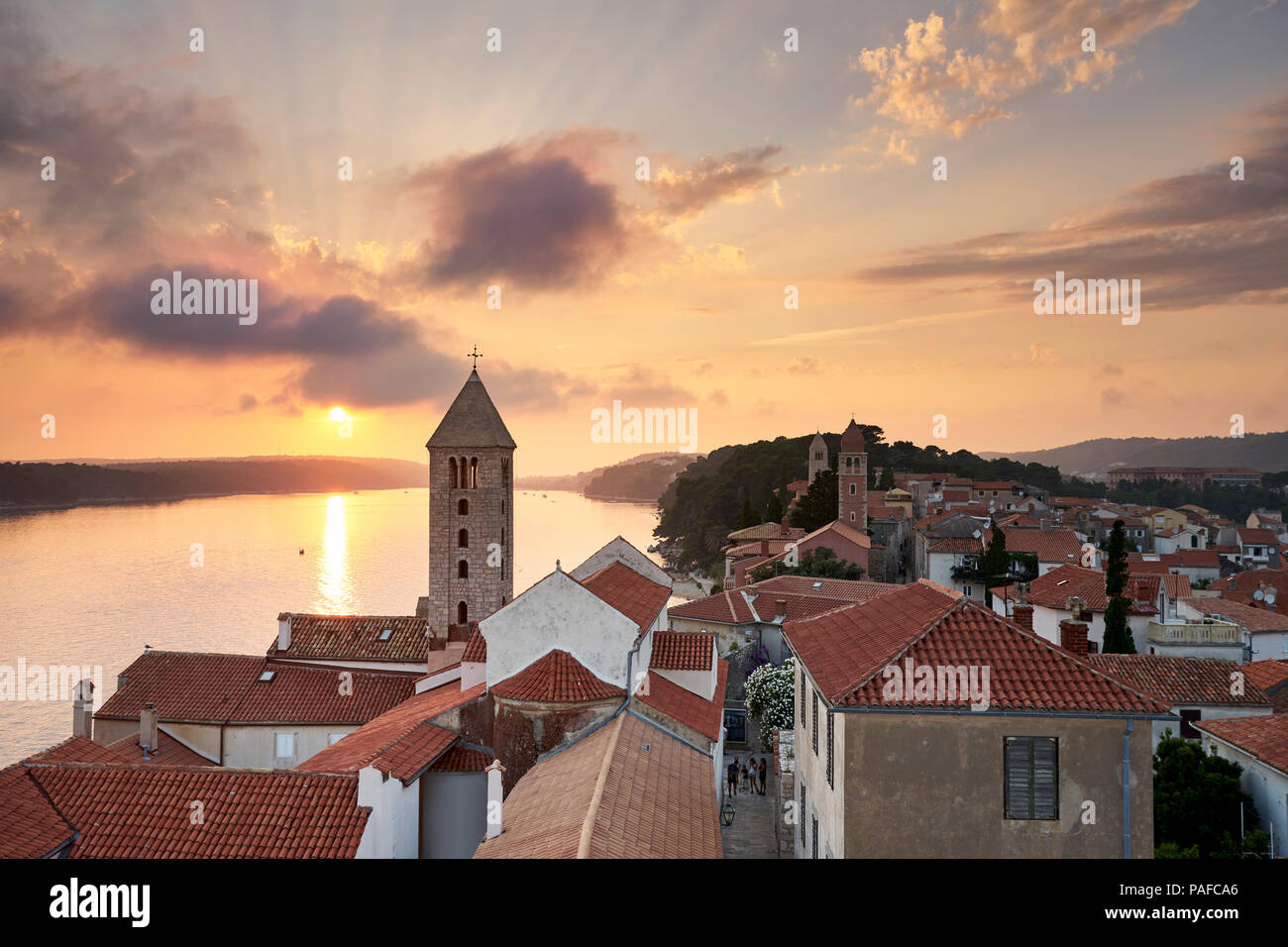 Rab old city sunsetold Stock Photo - Alamy