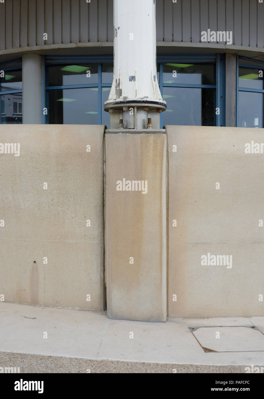 Stainless steel wind turbine mounting on concrete base at Cleveleys ...
