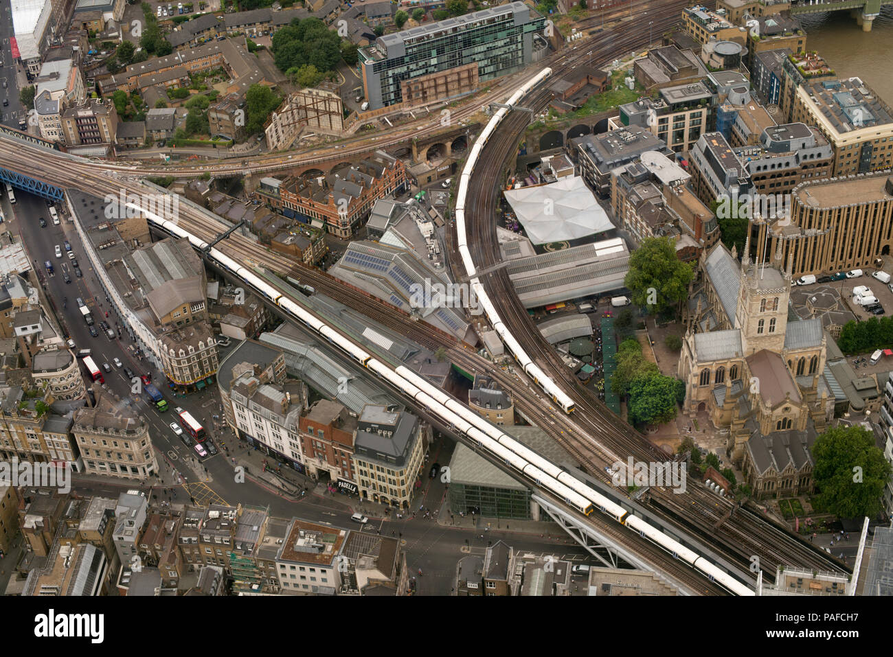 Views from 72 floor of the Sharde of Borough Market and the railway ...