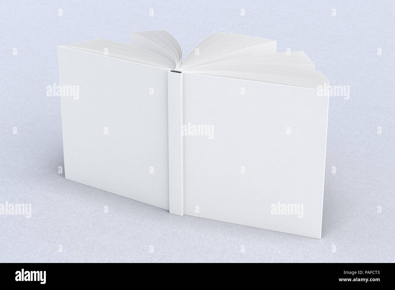 White blank square book cover standing isolated on white background ...