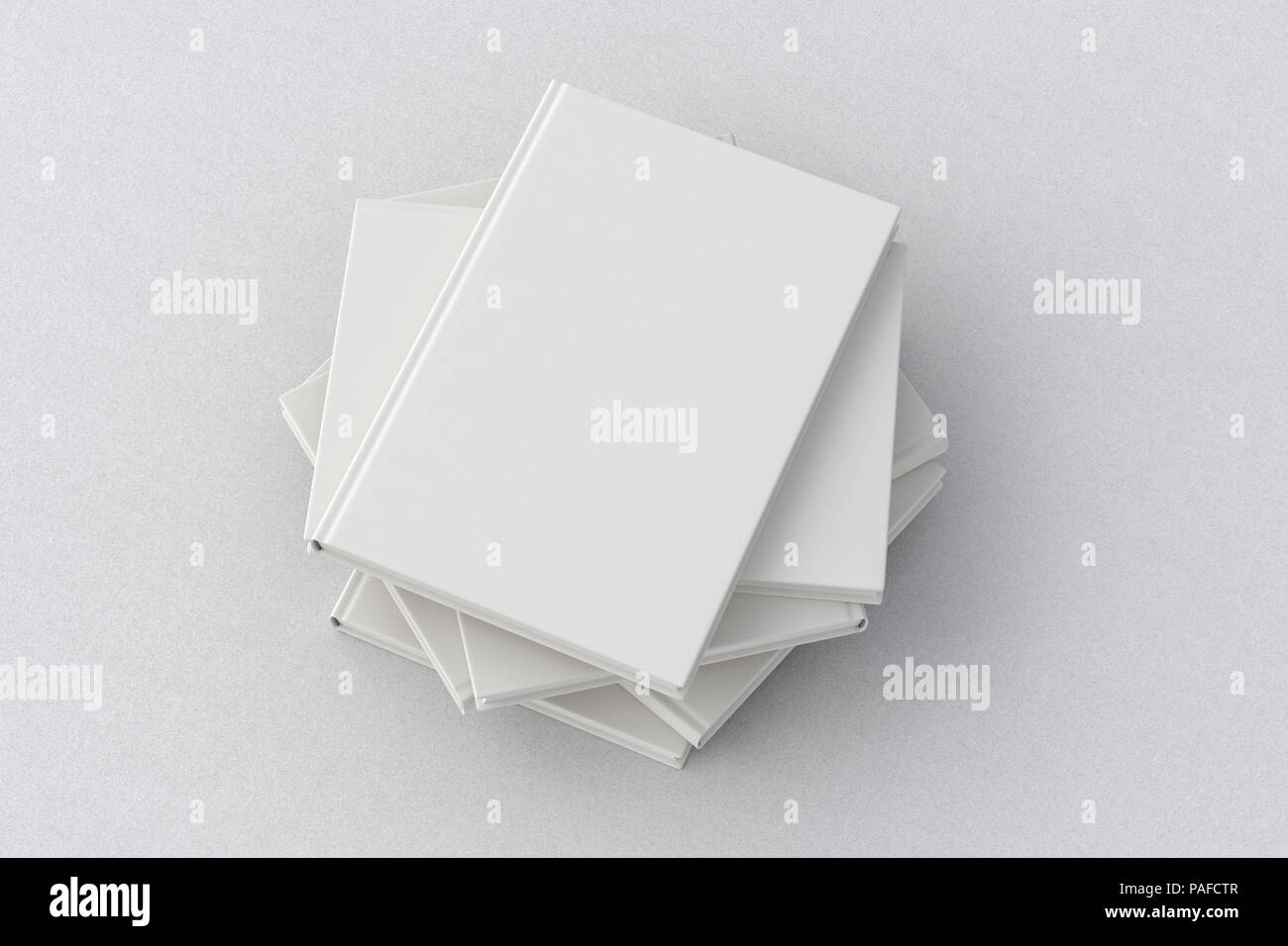 White vertical blank cover books stack mockup on white background with ...