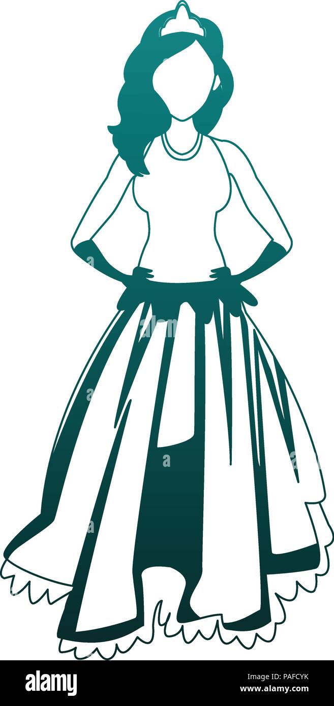 Princess costume cartoon vector illustration graphic design Stock ...