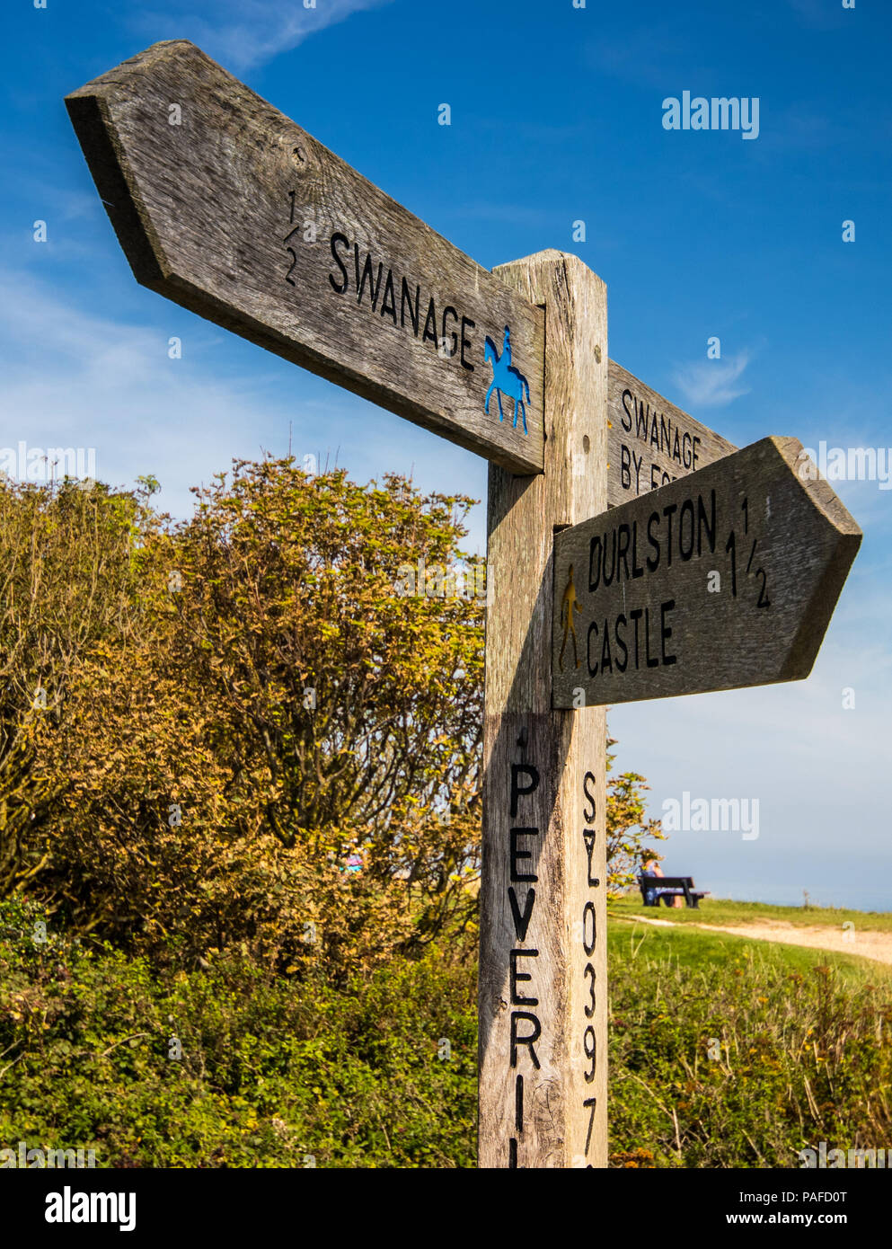 Way signs for walking in Swanage, Dorset, UK Stock Photo - Alamy