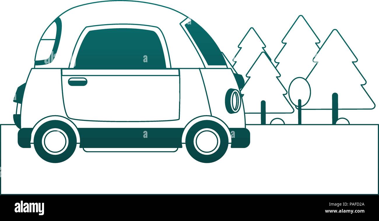 Little car riding on open road vector illustration graphic design Stock ...