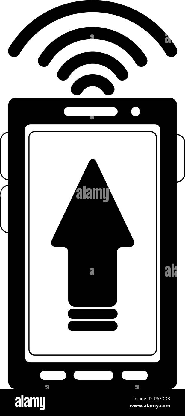 Smartphone uploading files vector illustration graphic design Stock ...