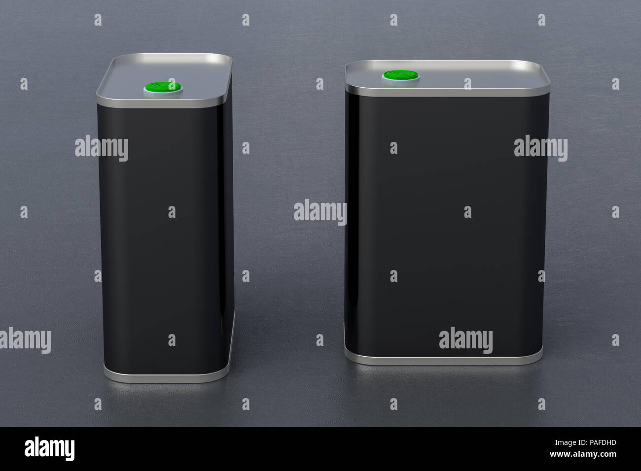 Oil can. Blank black rectangular tin can isolated with clipping path ...