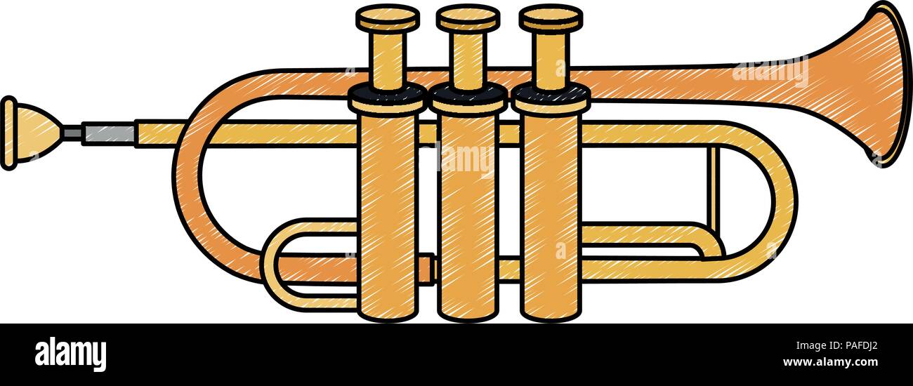 Trumpet music instrument vector illustration graphic design Stock ...