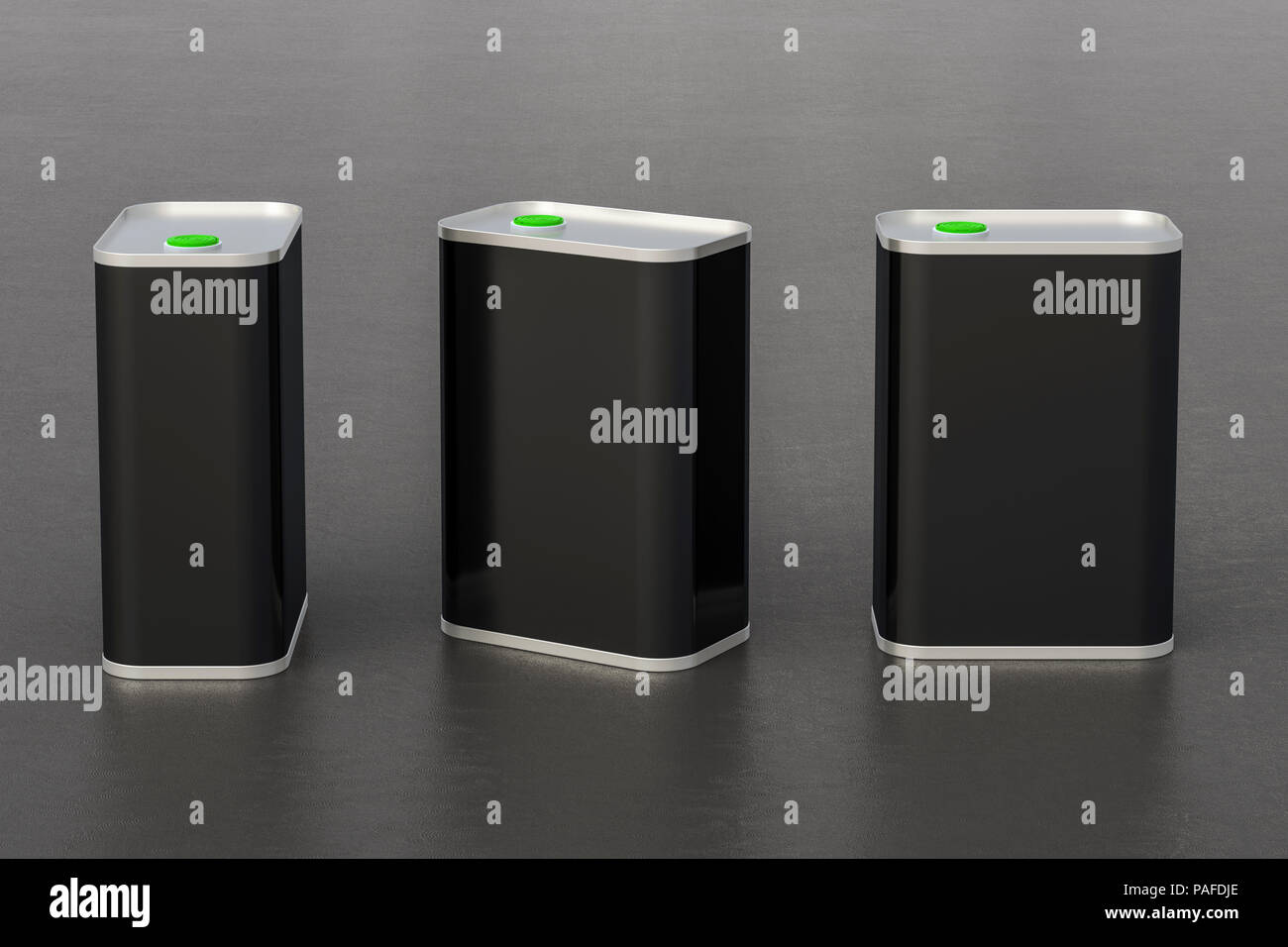 Oil can. Blank black rectangular tin can isolated with clipping path ...