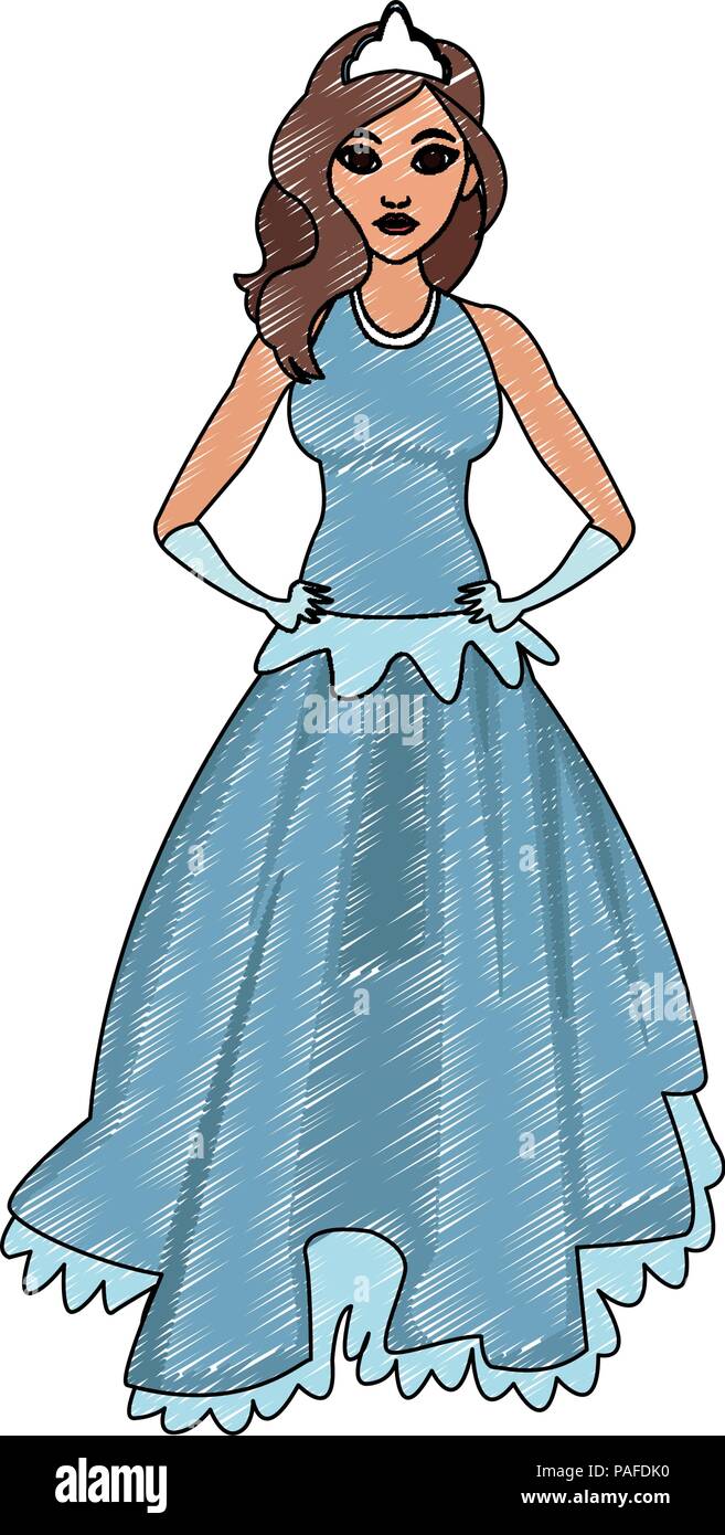 Princess costume cartoon vector illustration graphic design Stock ...