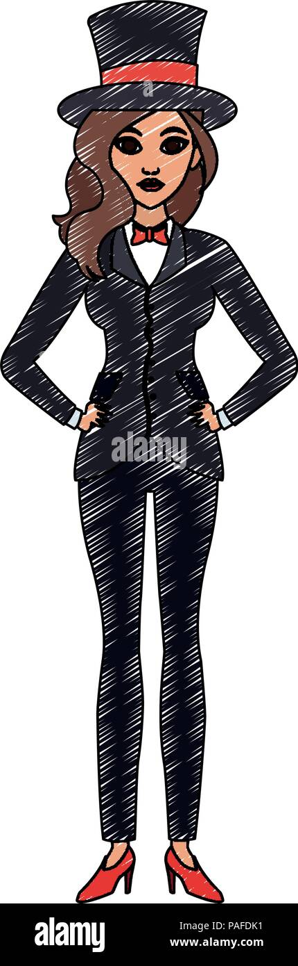 Woman magician costume cartoon vector illustration graphic design Stock ...