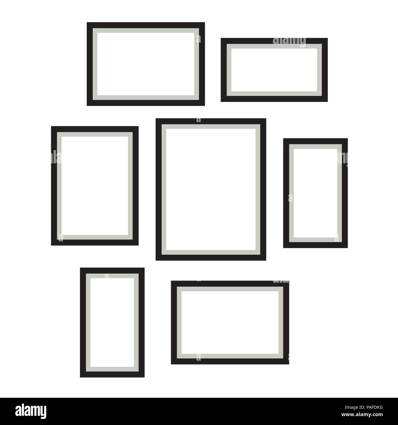 Photo frame template vector set hanging on wall Stock Vector Image ...