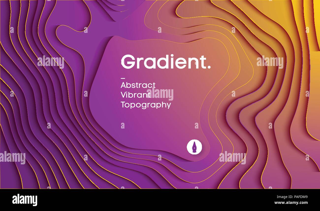 Abstract gradient vector background. Paper cut 3d background in yellow ...