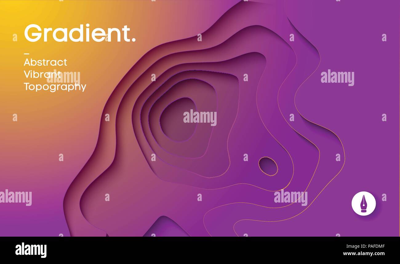 Abstract gradient vector background. Paper cut 3d background in yellow ...