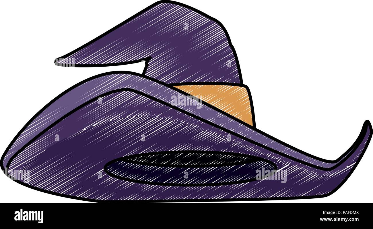 Witch hat cartoon vector illustration graphic design Stock Vector Image ...