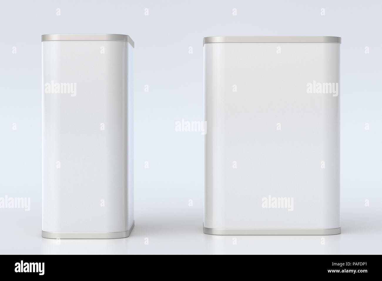 Oil can. Blank white rectangular tin can isolated with clipping path ...