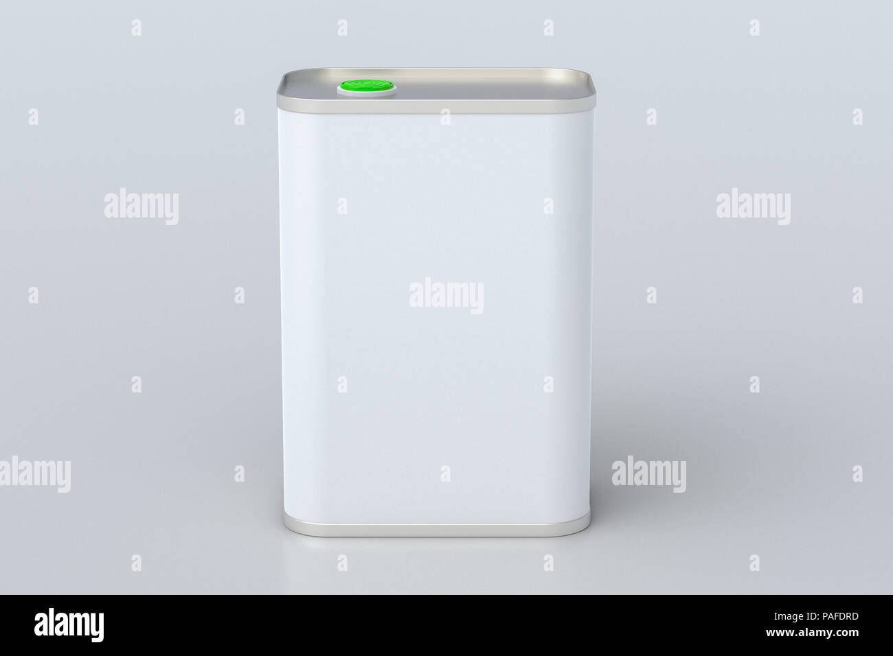 Oil can. Blank white rectangular tin can isolated with clipping path ...