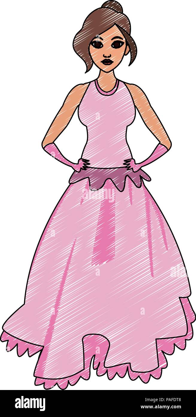 Princess costume cartoon vector illustration graphic design Stock ...