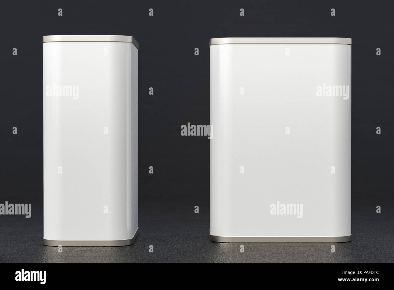 Oil can. Blank white rectangular tin can isolated with clipping path ...