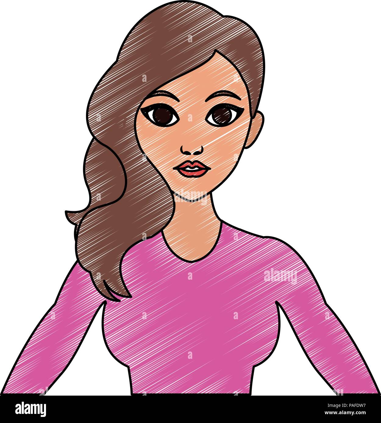 Beautiful woman cartoon vector illustration graphic design Stock Vector ...