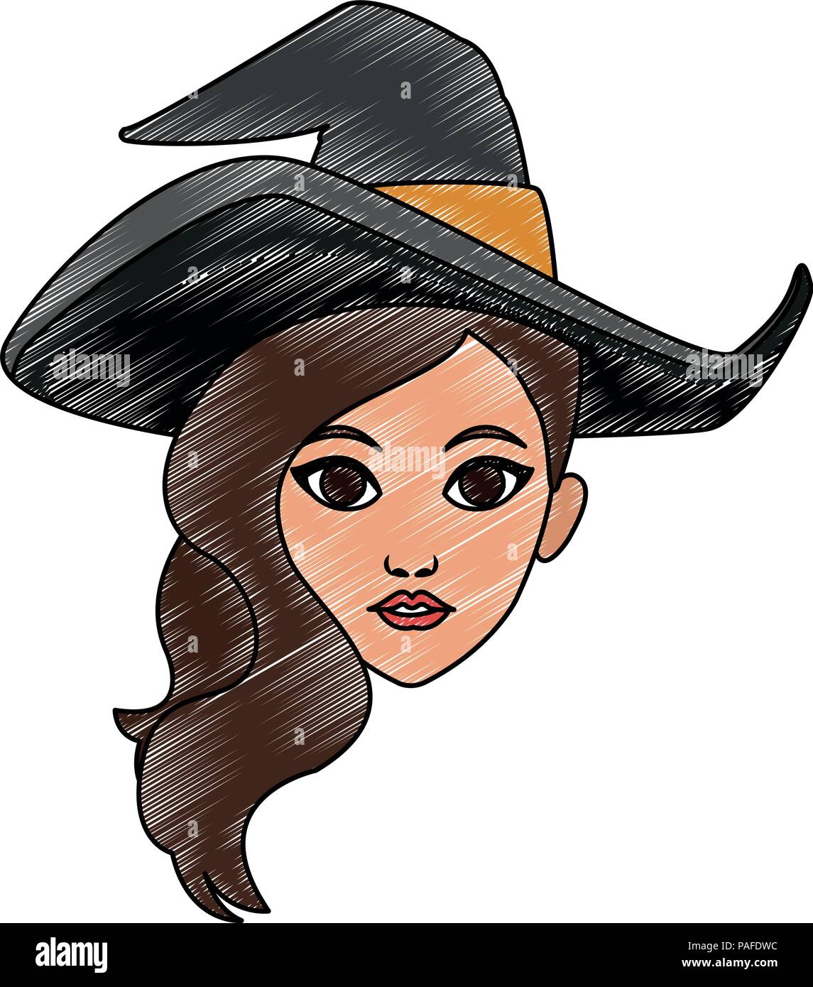 Witch hat cartoon vector illustration graphic design Stock Vector Image ...