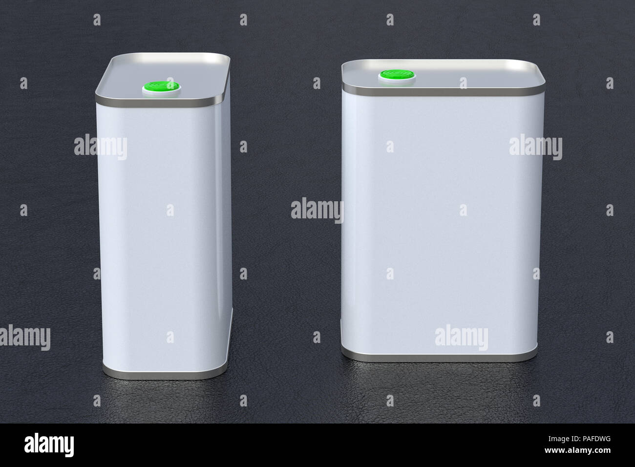 Oil can. Blank white rectangular tin can isolated with clipping path ...