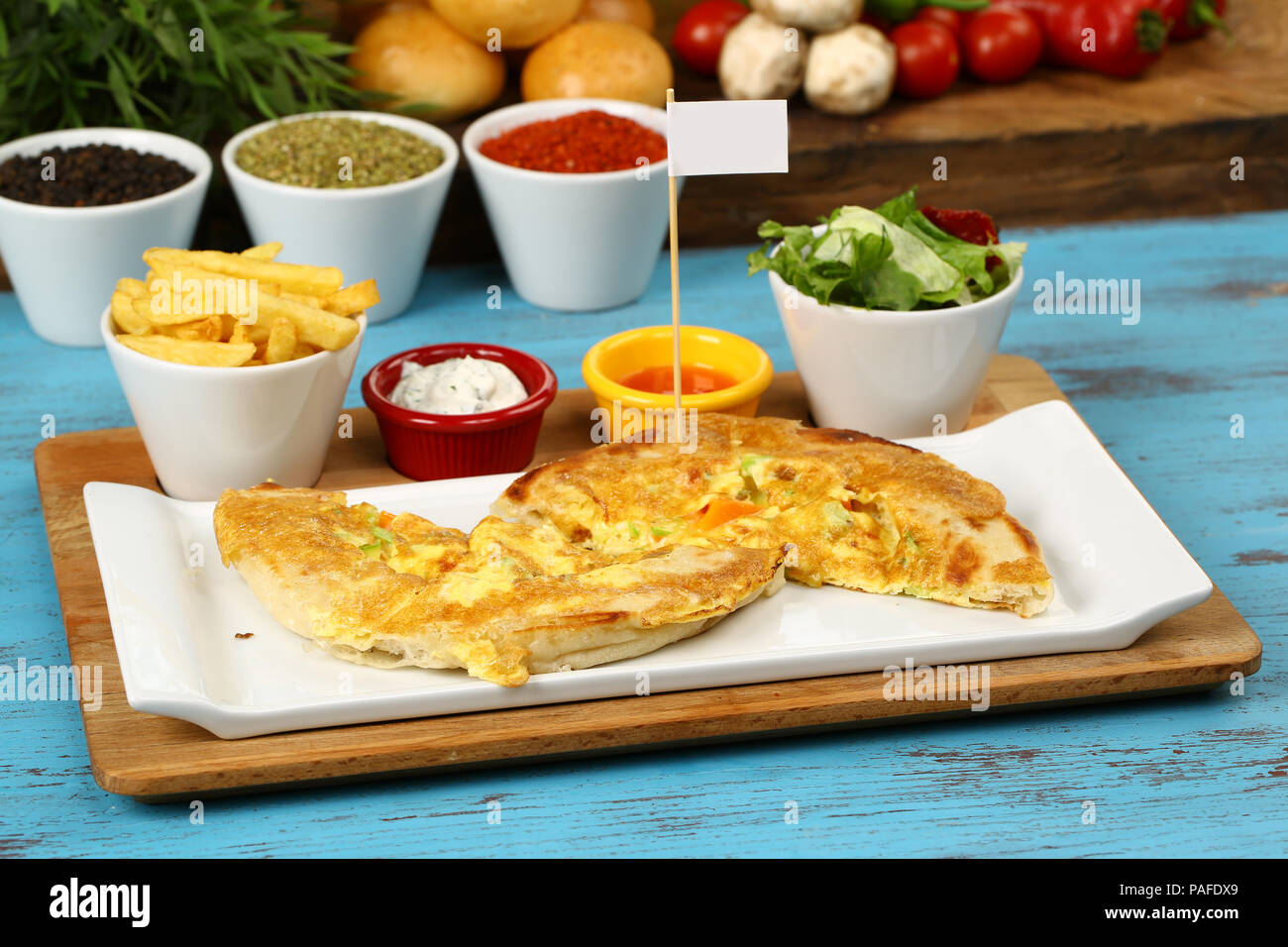 Turkish Bazlama Tost / Toast sandwich with french fries Stock Photo - Alamy
