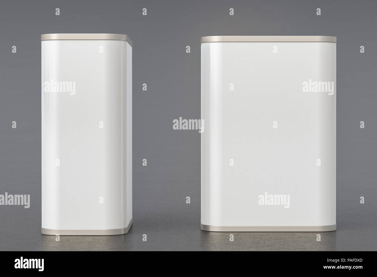 Oil can. Blank white rectangular tin can isolated with clipping path ...