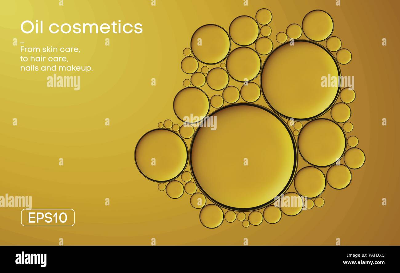 Oil cosmetics vector illustration. Skin care woman cosmetics. Olive oil ...