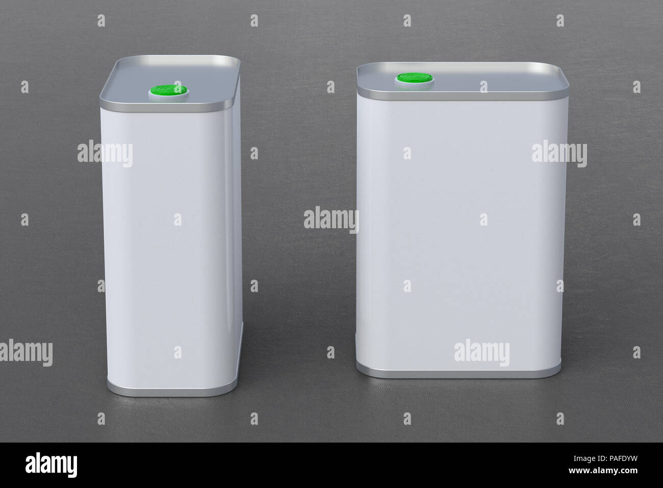 Oil can. Blank white rectangular tin can isolated with clipping path ...