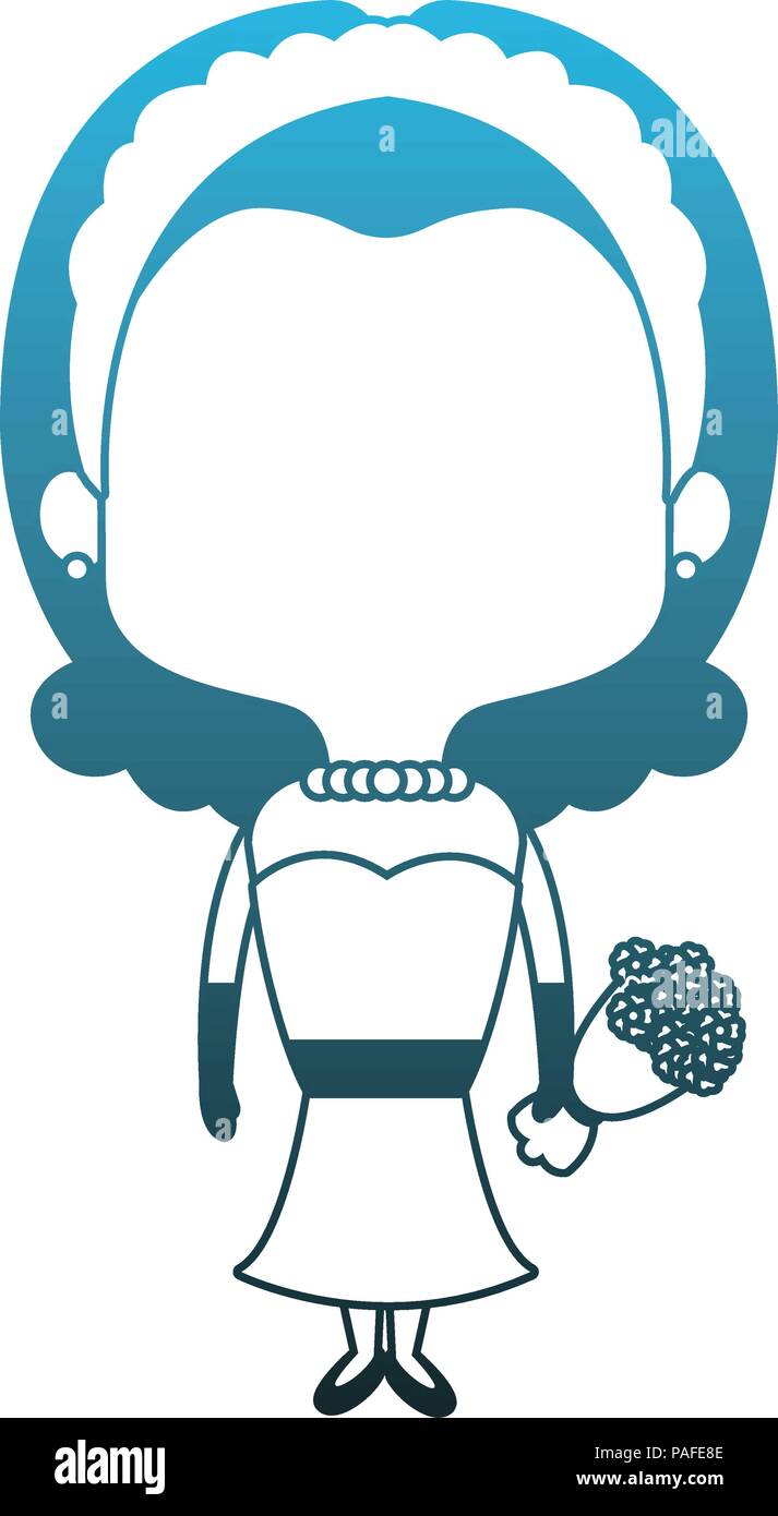 Beautiful midget bride holding bouquet of flowers cartoon vector ...